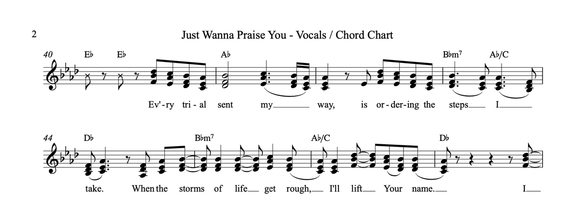 Just Wanna Praise You - Chord Chart - Your Name - Indiana Bible College ...